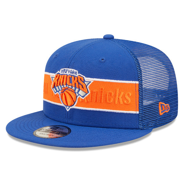 New York Knicks New Era NBA TONAL BAND TRUCKER 9FIFTY Snapback Hat - R ...